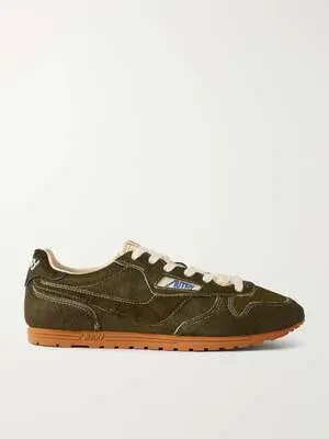 AUTRY Windspin Low Logo-embroidered Calf Hair Low-top Sneakers - Black
