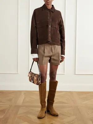 Staud Harlow Animal-printed Calf Hair Shoulder Bag - Brown