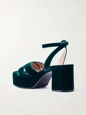 GIANVITO ROSSI 35 Velvet Sandals