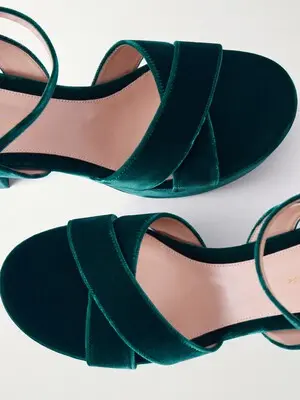 GIANVITO ROSSI Velvet Platform Sandals