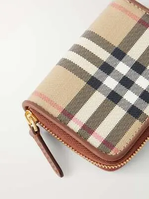 Burberry Checked Leather-trimmed Wallet