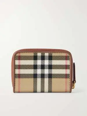 Burberry Checked Leather-trimmed Wallet