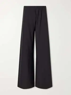 LA LIGNE Colby Cotton-poplin Wide-leg Pants - Black