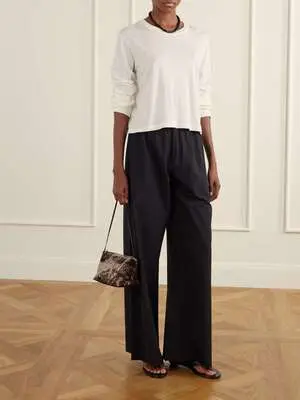 LA LIGNE Colby Cotton-poplin Wide-leg Pants