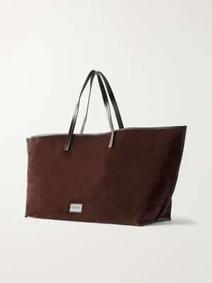 Staud Christos Large Leather-trimmed Suede Tote Bag