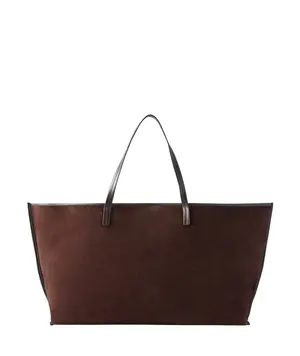 Staud Christos Large Leather-trimmed Suede Tote Bag - Brown