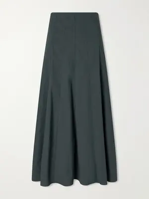 Proenza Schouler White Label Heidi Stretch Cotton-blend Midi Skirt - Green