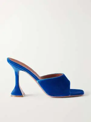 Amina Muaddi Lupita 95 Velvet Mules - Blue