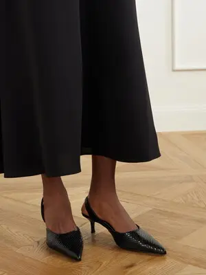 Staud Sebastian Snake-effect Leather Pumps