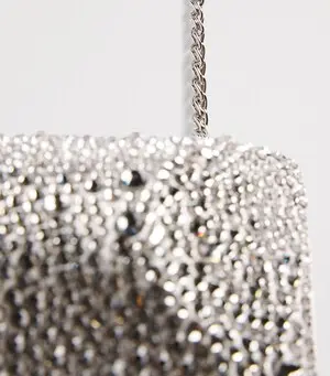 Rodo Satin Crystal-embellished Clutch Bag