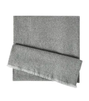 Brunello Cucinelli Cashmere Chevron Scarf - Grey