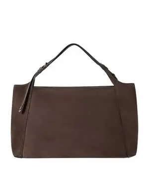 Brunello Cucinelli Suede Sartorial Shopper Tote Bag - Brown