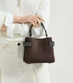 Brunello Cucinelli Small Suede Essence Top-handle Bag