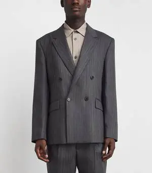 FRAME Wool Twill Pinstripe Blazer