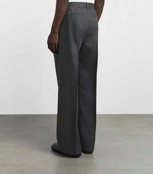 FRAME Wool Pinstripe Wide-leg Trousers