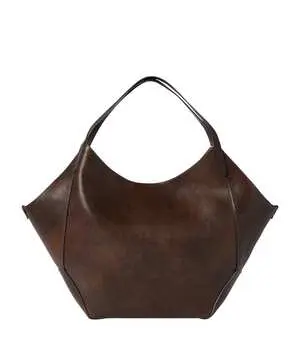 Brunello Cucinelli Reversible Calfskin Bc Duo Tote Bag - Brown