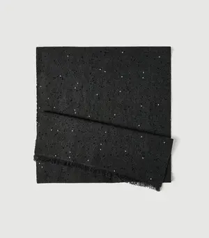 Brunello Cucinelli Cashmere-silk Embellished Scarf