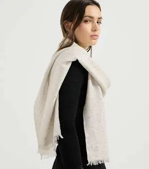 Brunello Cucinelli Cashmere-silk Embellished Scarf