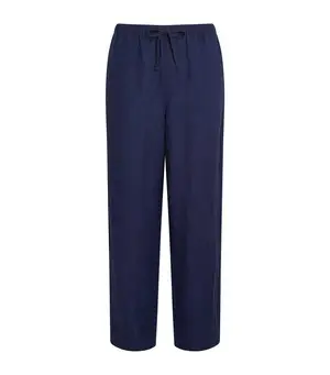 FRAME Linen Drawstring Trousers - Black