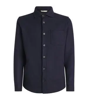 MAURIZIO BALDASSARI Virgin Wool-blend Overshirt - Navy