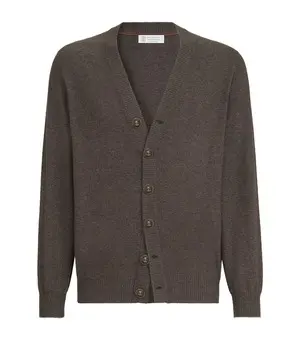 Brunello Cucinelli Cashmere V-neck Cardigan - Brown