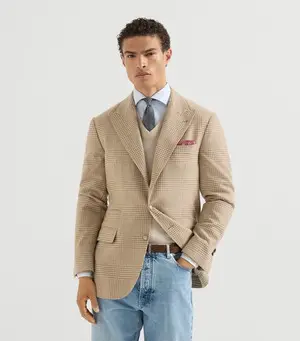 Brunello Cucinelli Wool-cashmere-blend Check Blazer