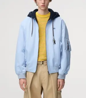 Loewe Anagram Hooded Bomber Jacket
