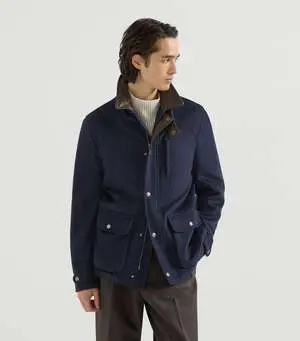 Brunello Cucinelli Virgin Wool Leather-trim Field Jacket