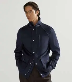 Brunello Cucinelli Virgin Wool Leather-trim Field Jacket