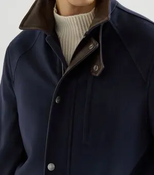 Brunello Cucinelli Virgin Wool Leather-trim Field Jacket