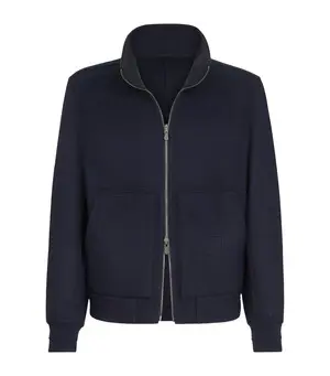 Brunello Cucinelli Cashmere Reversible Check Jacket - Blue