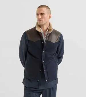 Brunello Cucinelli Wool Shearling-trim Gilet