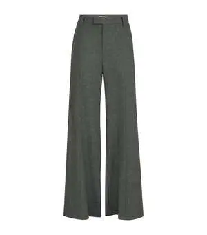Brunello Cucinelli Wool-cashmere Flare Tailored Trousers - Grey