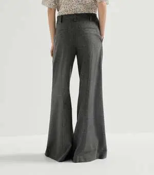 Brunello Cucinelli Wool-cashmere Flare Tailored Trousers