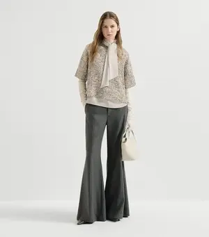 Brunello Cucinelli Wool-cashmere Flare Tailored Trousers