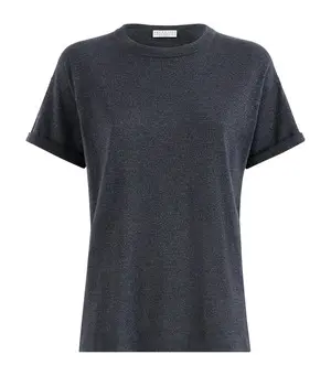 Brunello Cucinelli Cashmere-silk Blend T-shirt - Blue