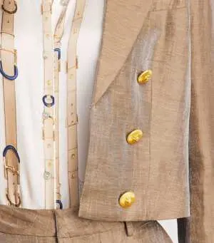L'Agence Linen-blend Inez Blazer