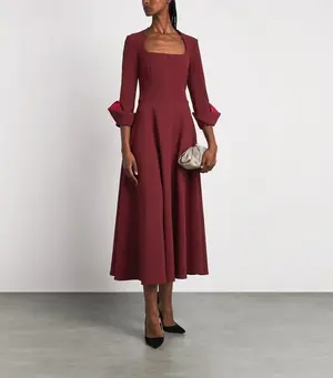 Safiyaa Crepe A-line Midi Dress