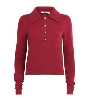 Safiyaa Wool-cashmere Polo Sweater - Red