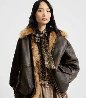 Brunello Cucinelli Shearling Bomber Jacket