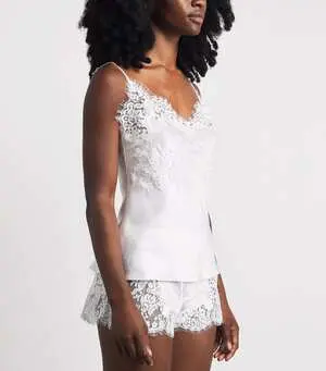 MARJOLAINE Silk Floral Tess Camisole - Ivory