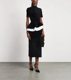 Roland Mouret Asymmetric Peplum Midi Dress