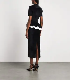 Roland Mouret Asymmetric Peplum Midi Dress