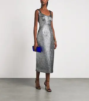 Roland Mouret Metallic Jacquard Midi Dress