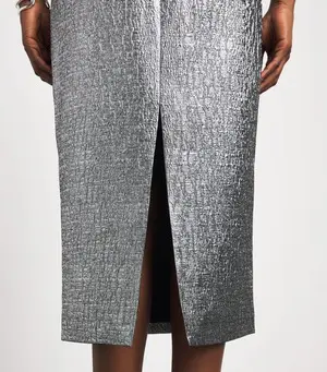 Roland Mouret Metallic Jacquard Midi Dress