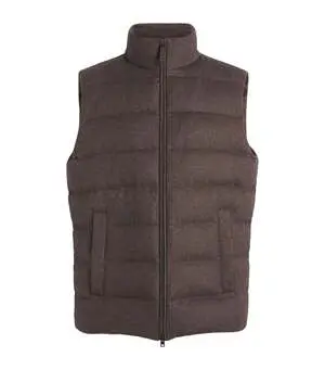 Herno Silk-cashmere Down Quilted Gilet - Brown