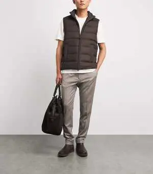 Herno Silk-cashmere Down Quilted Gilet - Brown