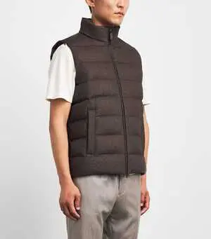 Herno Silk-cashmere Down Quilted Gilet - Brown