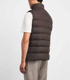 Herno Silk-cashmere Down Quilted Gilet - Brown