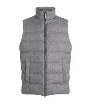 Herno Silk-cashmere Down Quilted Gilet - Grey